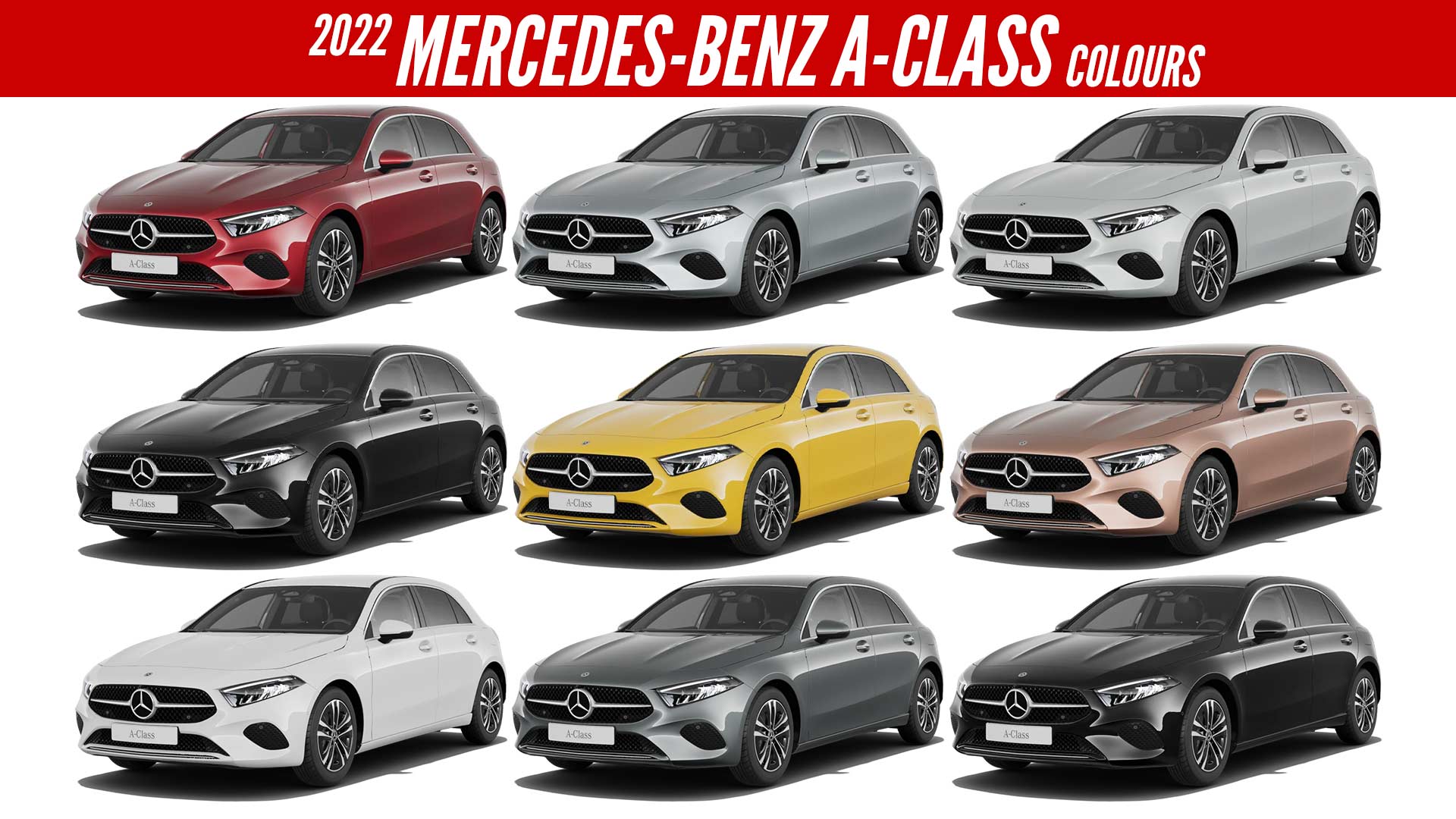2022 Mercedes Benz A Class All Color Options Images AUTOBICS